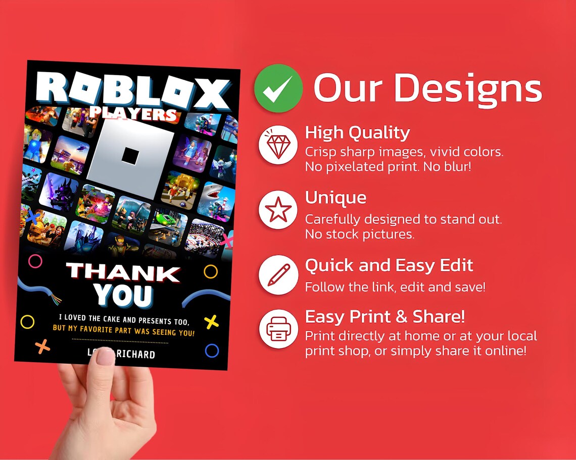Roblox Themed Gift Tags Gamer Present Labels Roblox Gift Tags Ideal for ...