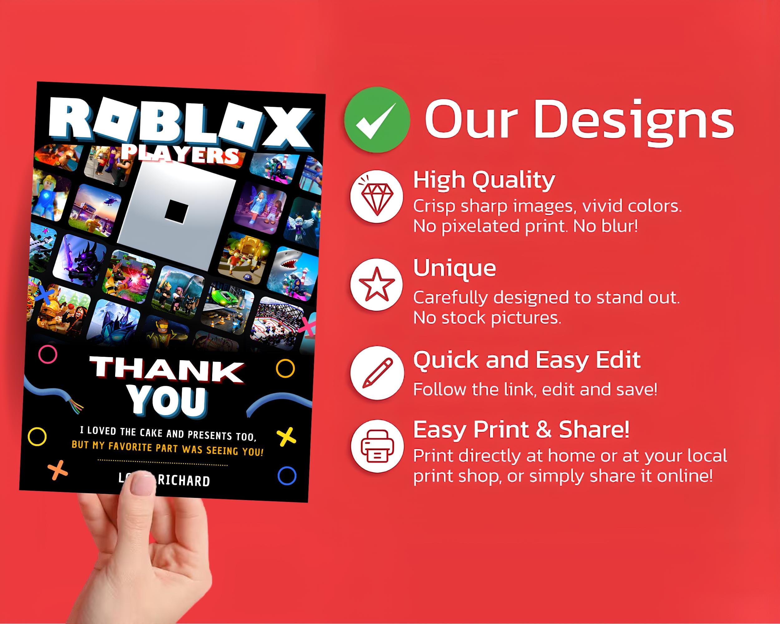 Roblox Themed Gift Tags Gamer Present Labels Roblox Gift Tags Ideal for ...