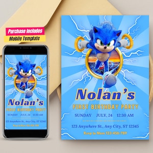 Sonic Welcome Birthday Card Instant Download Sonic the Hedgehog Welcome ...