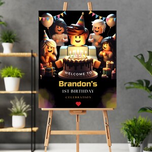 Roblox Welcome Sign Roblox Theme Party Roblox Welcome Poster Roblox ...
