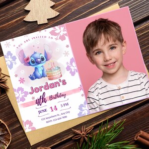 Stitch Invitation With Photo Stitch Birthday Invitation Lilo and Stitch ...