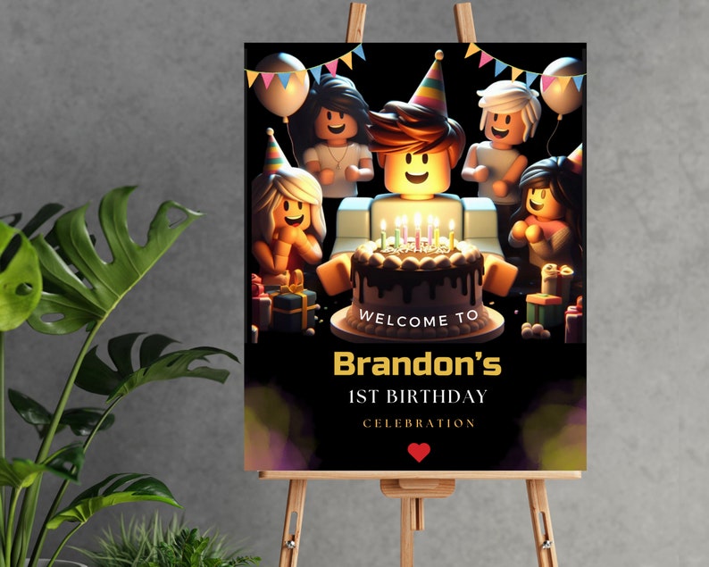 Roblox Welcome Sign Roblox Theme Party Roblox Welcome Poster Roblox ...