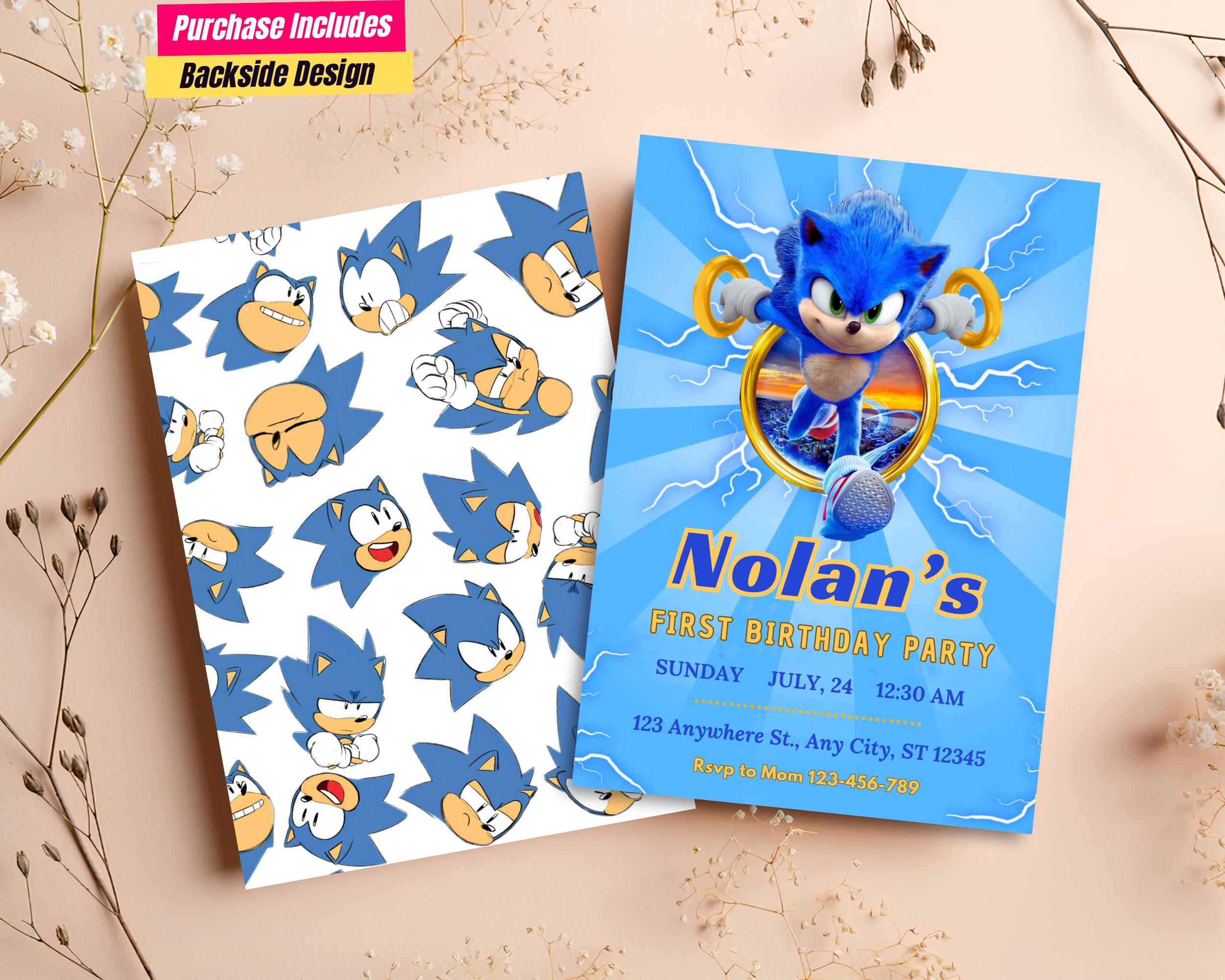 Sonic Welcome Birthday Card Instant Download Sonic the Hedgehog Welcome ...