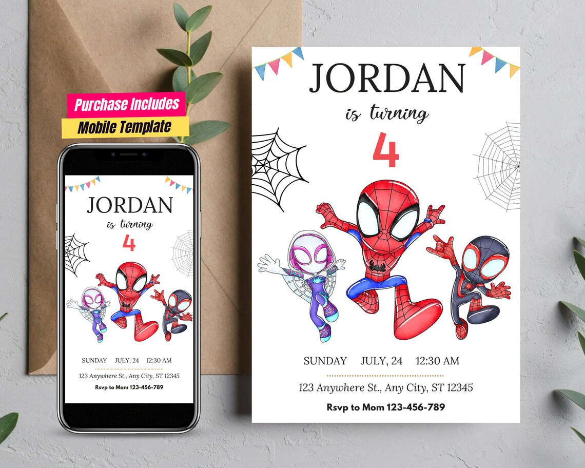 Spidey and His Amazing Friends Gift Tags Spidey Thank You Tags ...