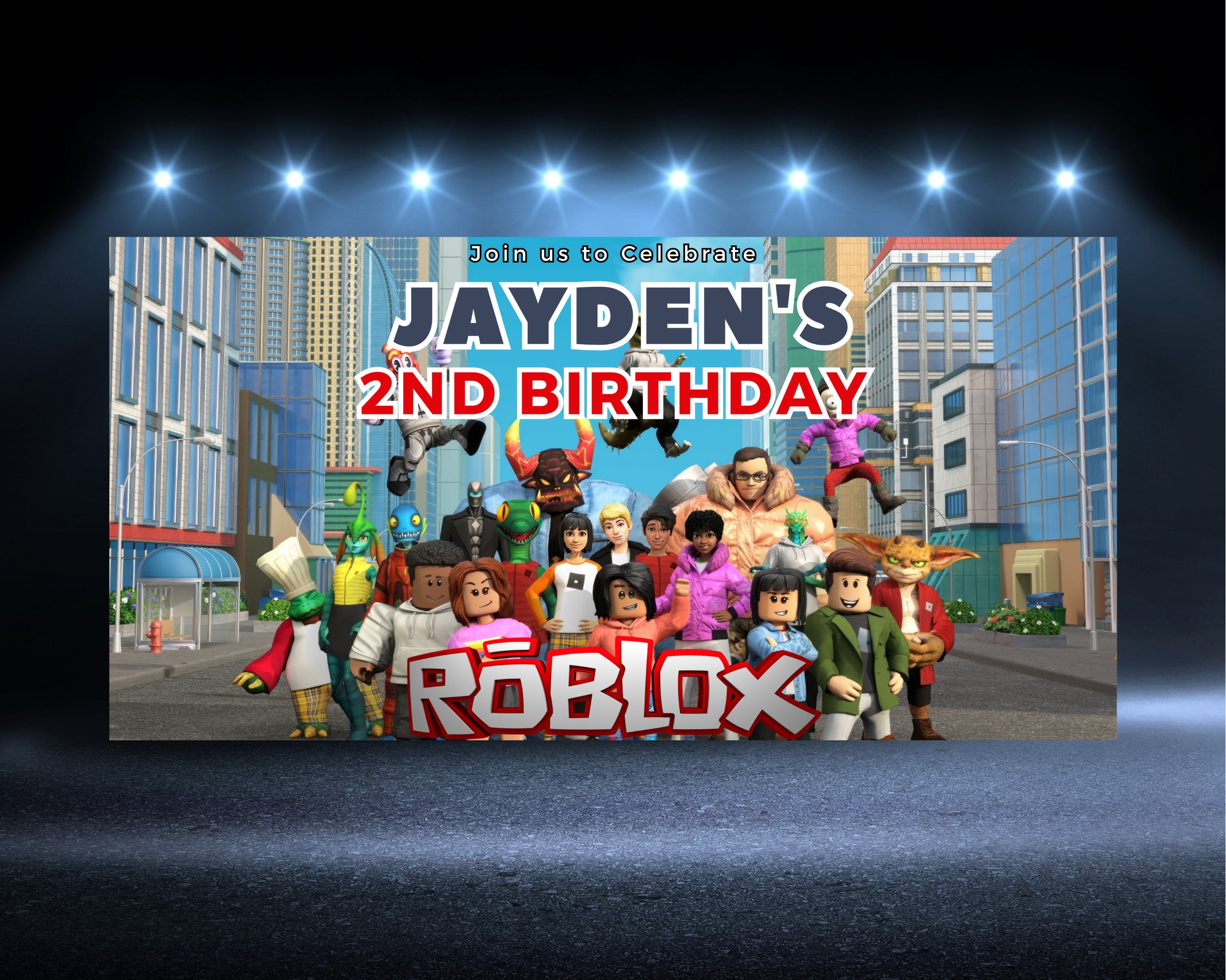 Roblox Banner Roblox Kids Birthday Personalised Banner Personalised ...