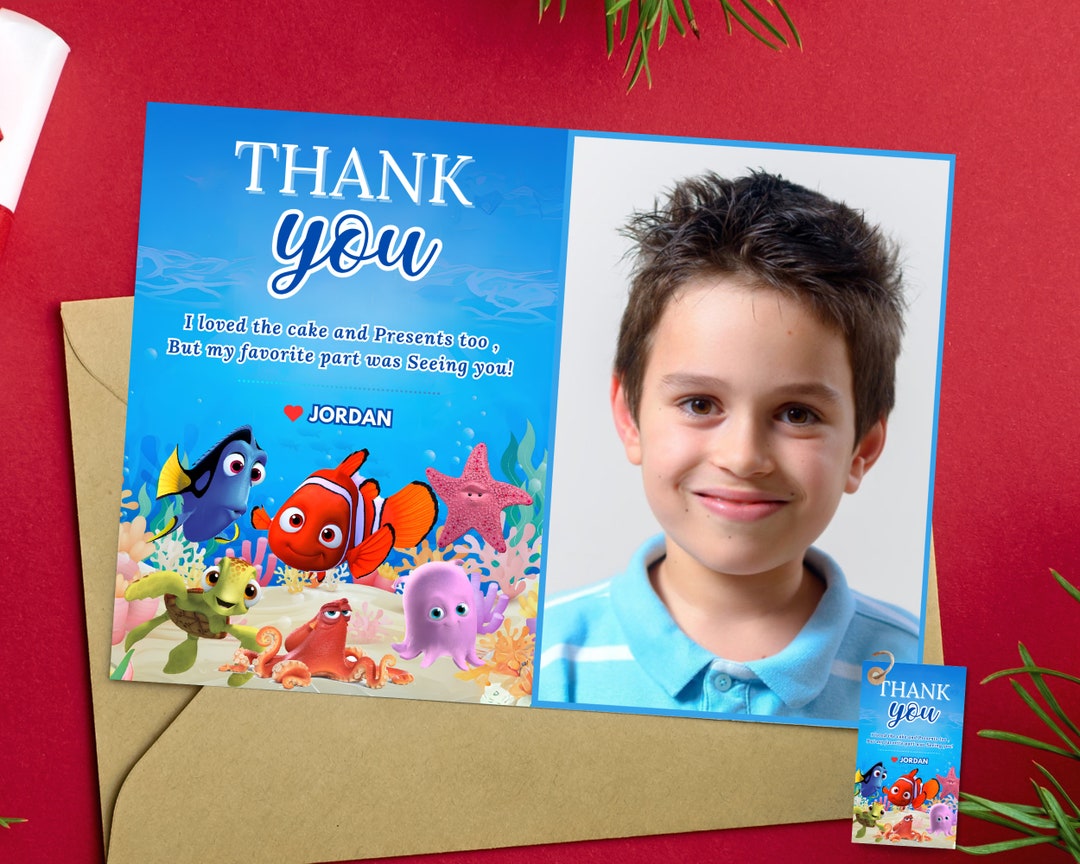Finding Nemo Thank You Photo Card, Sea Party Finding Nemo Thank You ...