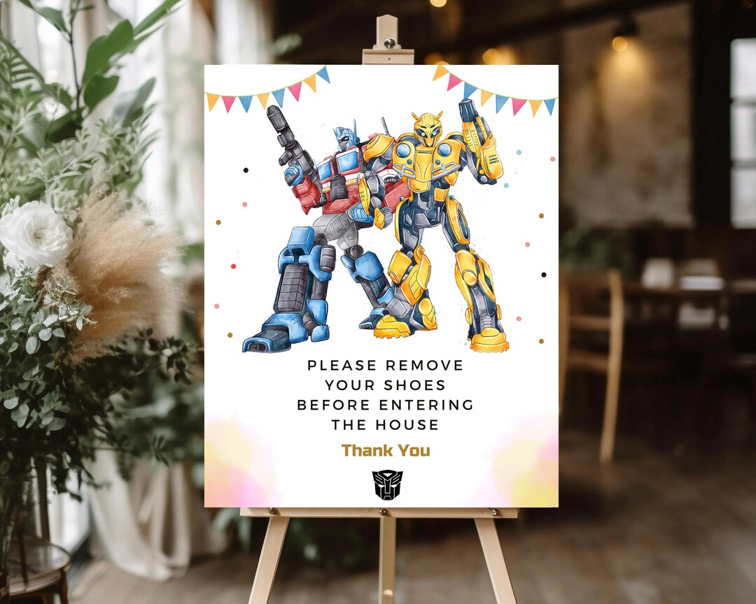 Custom Transformers Theme Please Remove Your Shoes Sign Transformers ...