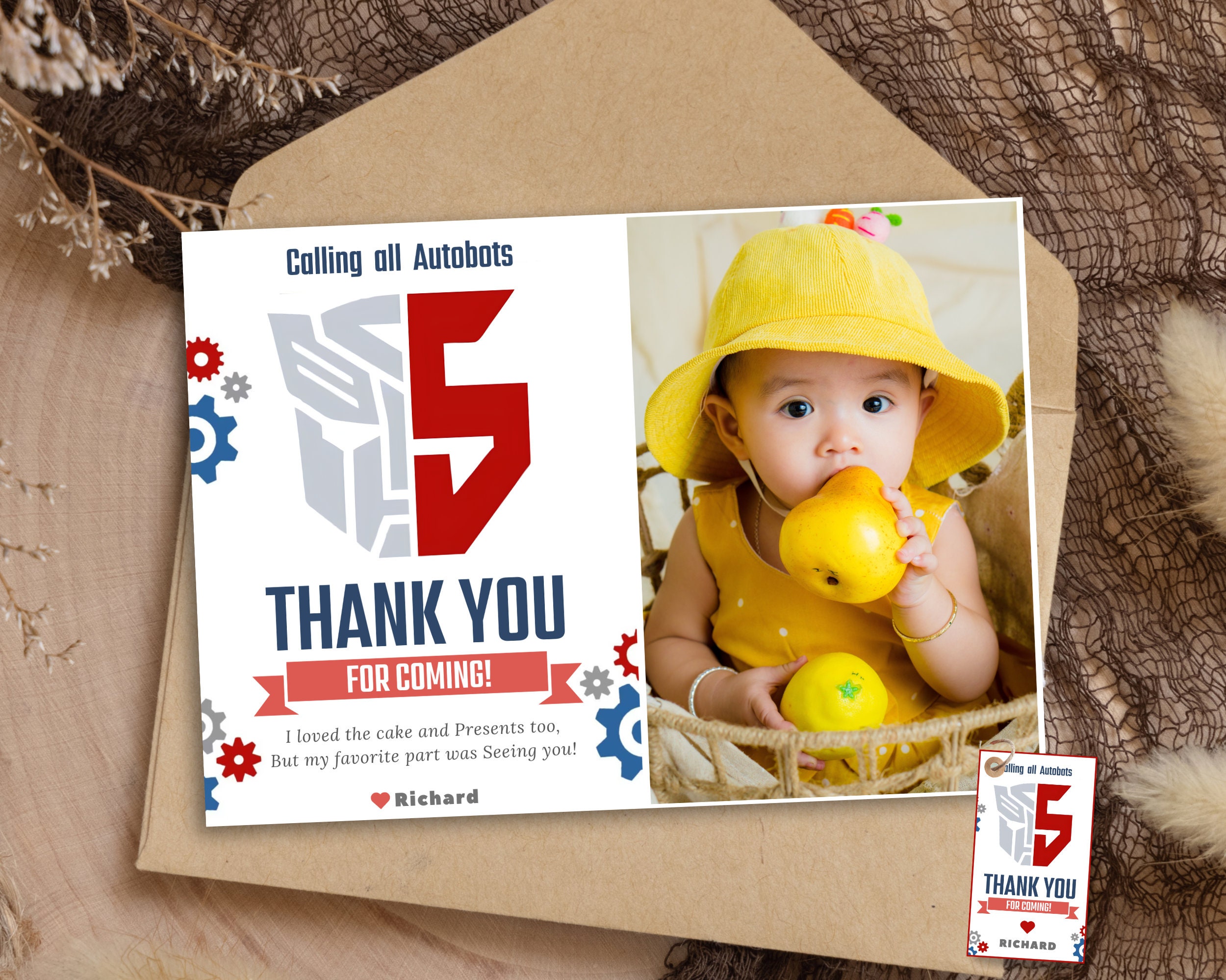 Transformers Birthday Tag Printable Transformers Thank You Tag Template ...