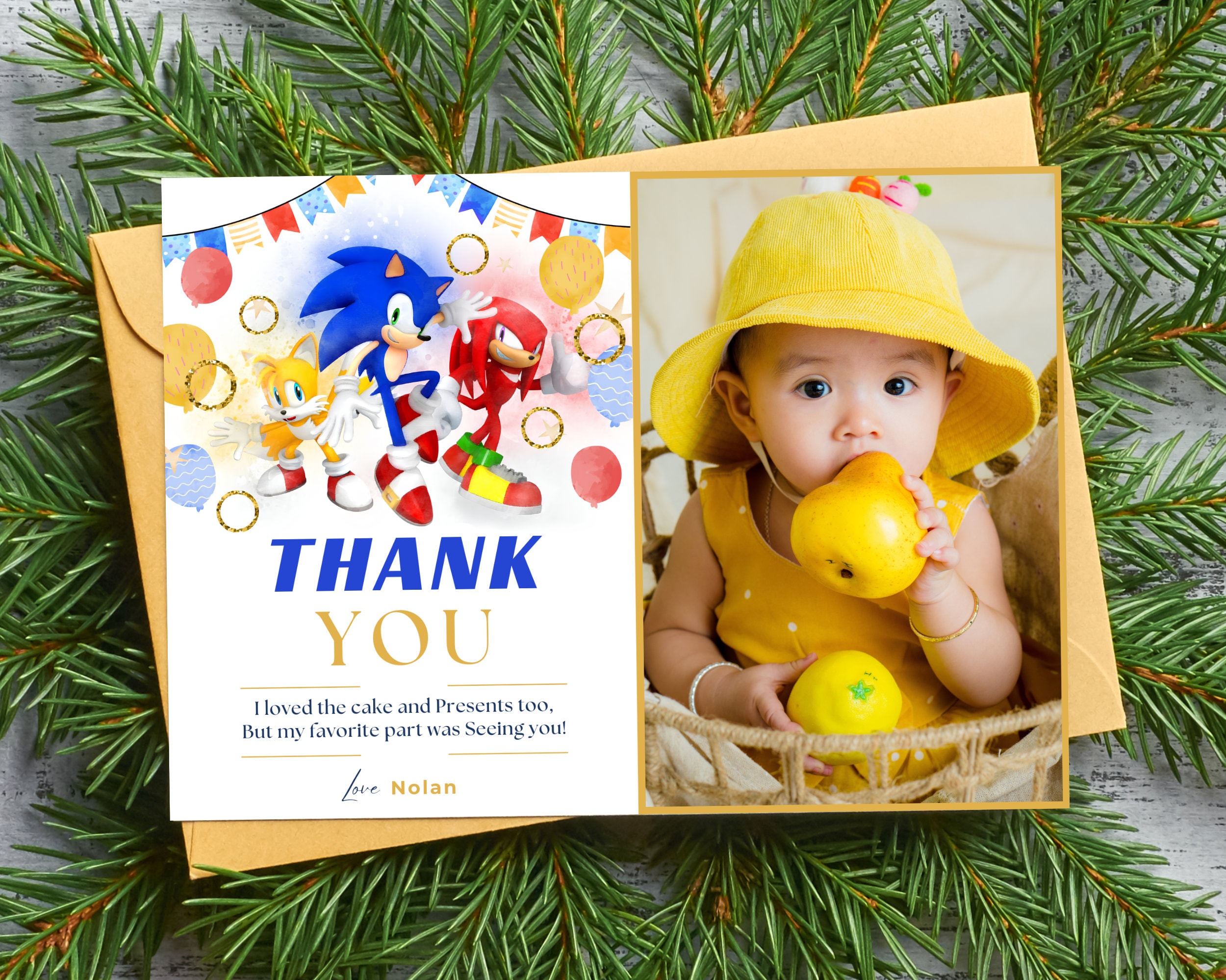 Sonic the Hedgehog Thank You Cards Sonic Thank You Cards for Birthday ...