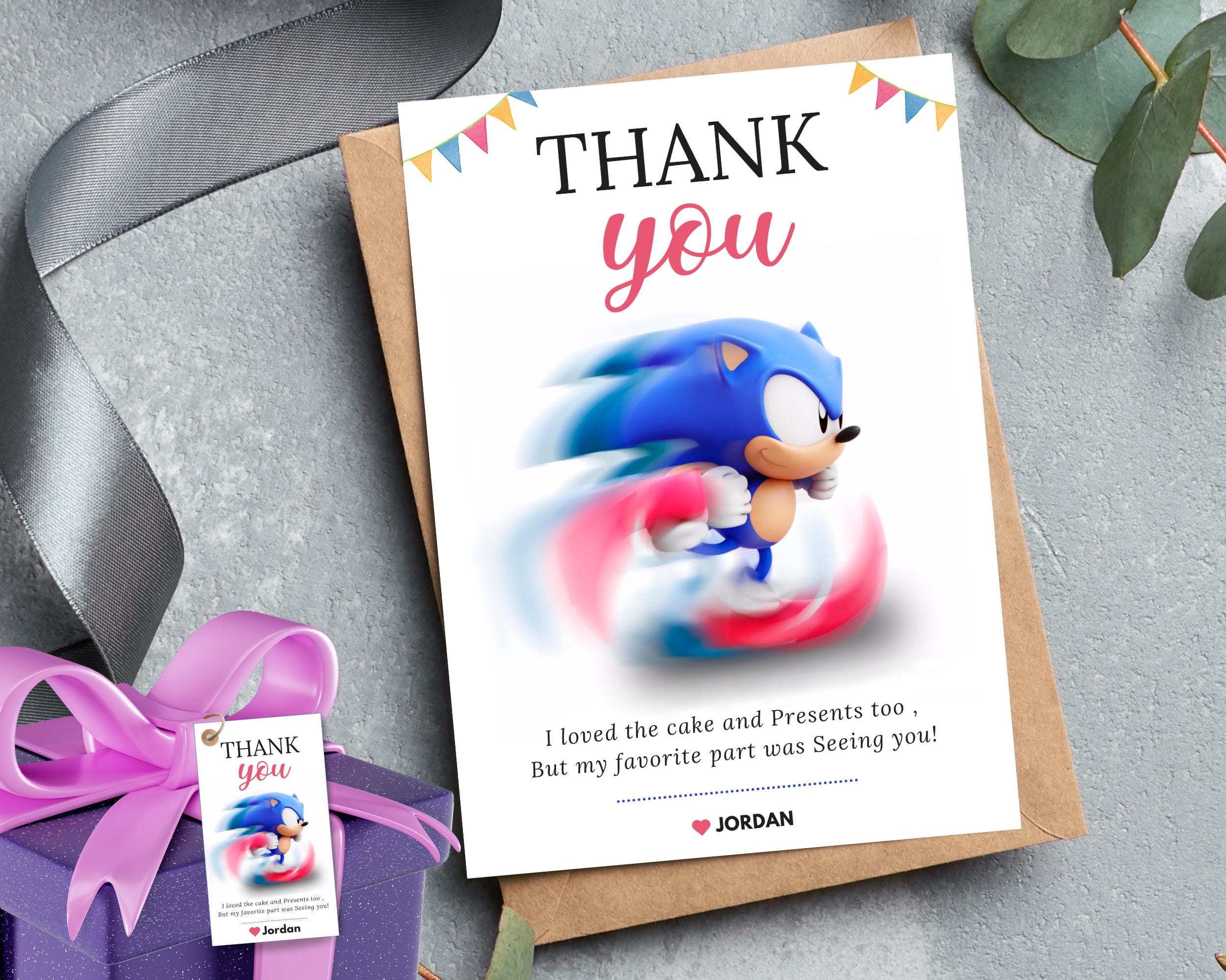 Sonic Themed Thank You Tags Sonic Inspired Thank You Tags Blue Hedgehog ...
