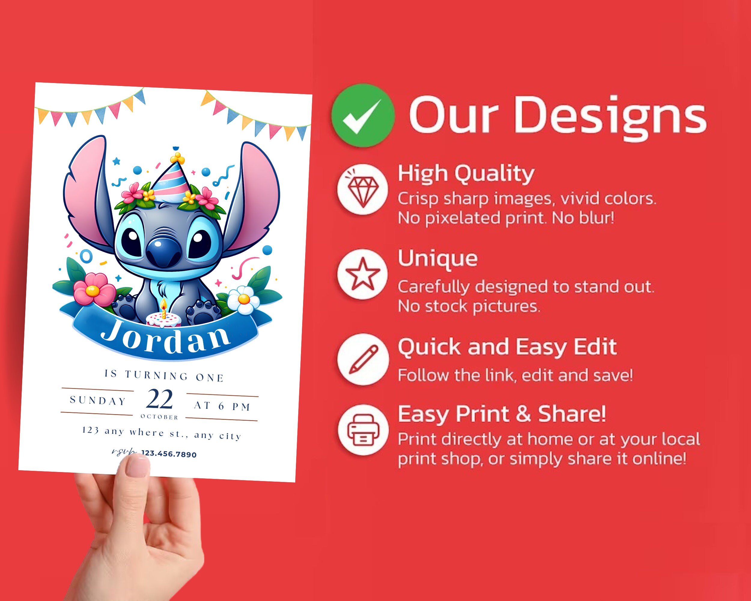 Lilo & Stitch Inspired Photo Display Stitch Birthday Picture Custom ...