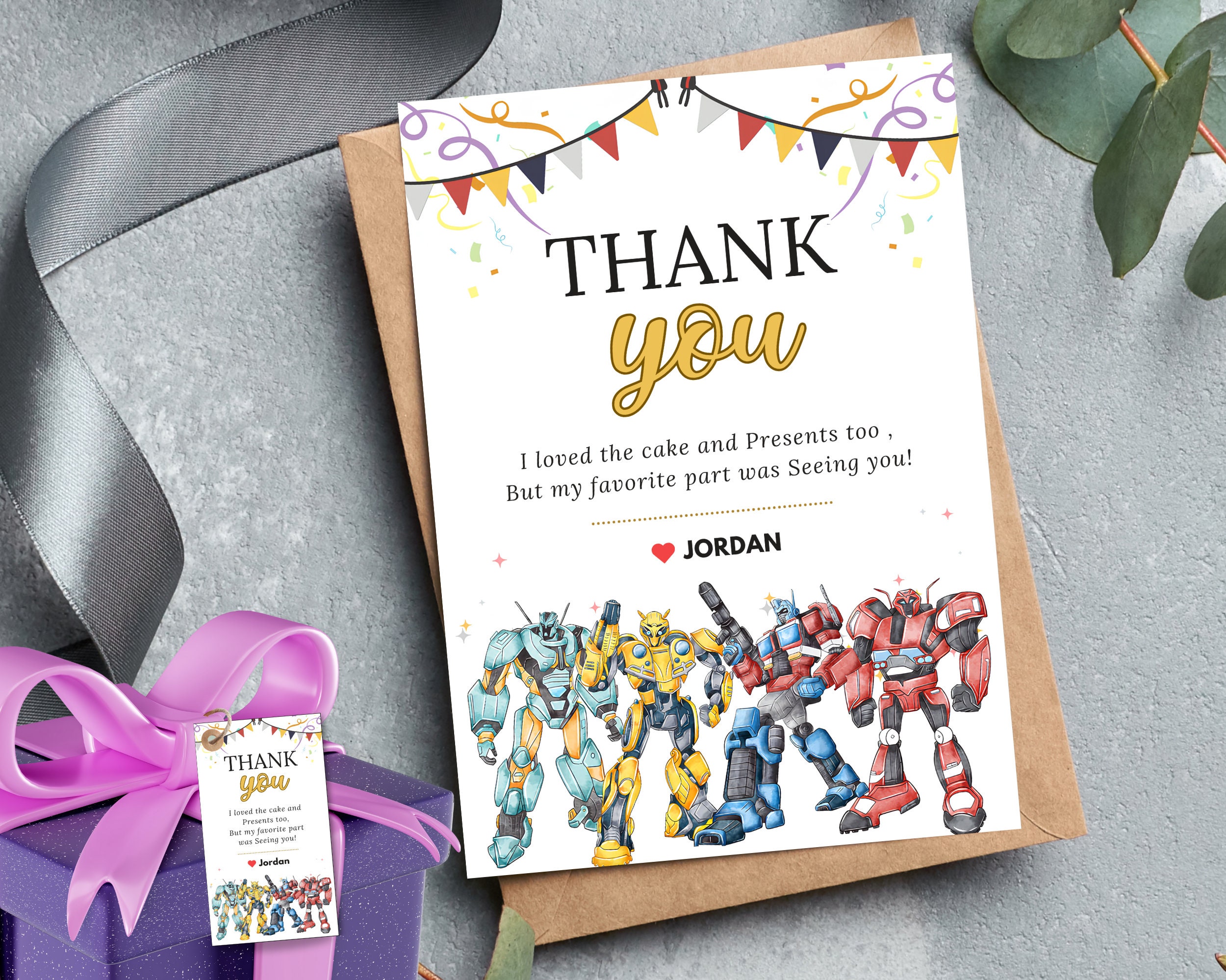 Transformers Birthday Tag Printable Transformers Thank You Tag Template ...