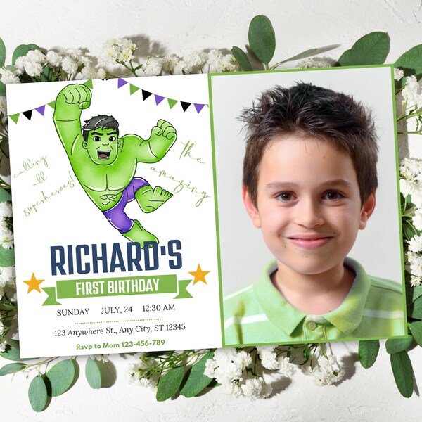 Hulk Invitations - Etsy