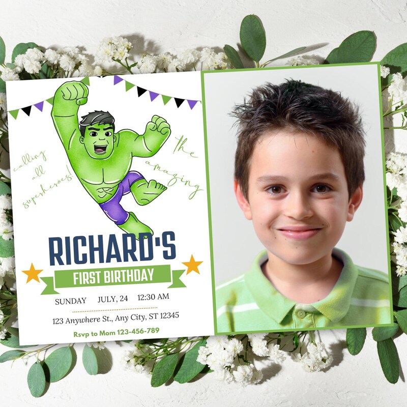 Hulk Invitations - Etsy
