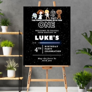 Star Wars Birthday Milestone Star Wars Party Sign the Force is Strong ...