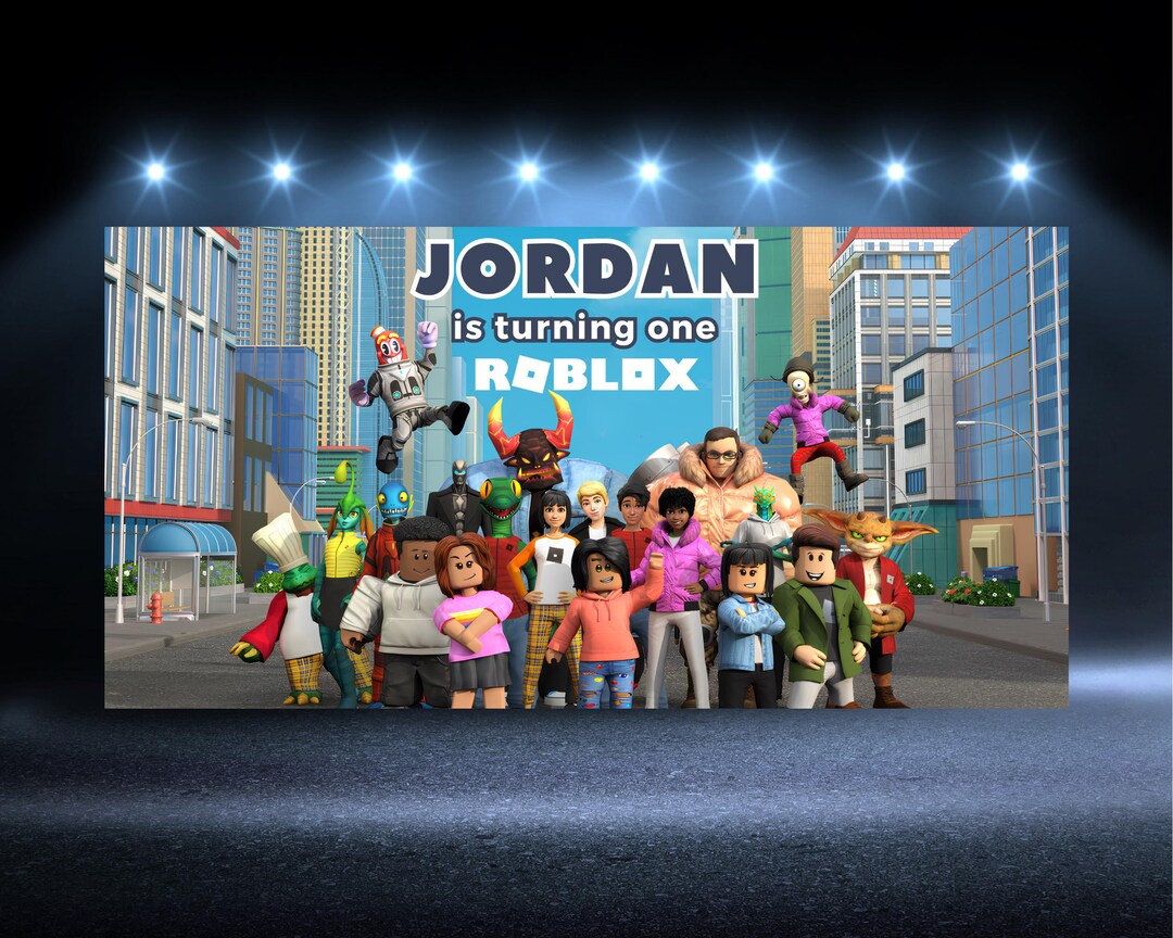 Roblox Birthday Banner Roblox Birthday Backdrop Roblox Theme, Roblox ...
