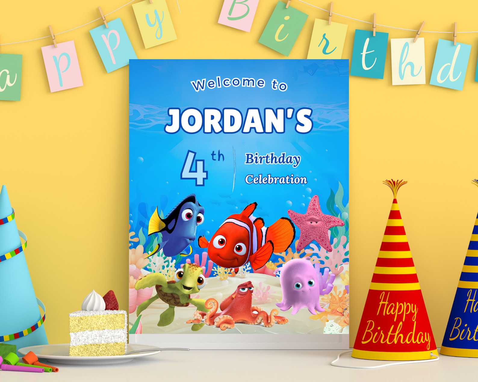 Finding Nemo Birthday Welcome Sign, Finding Dory Welcome Card Finding ...