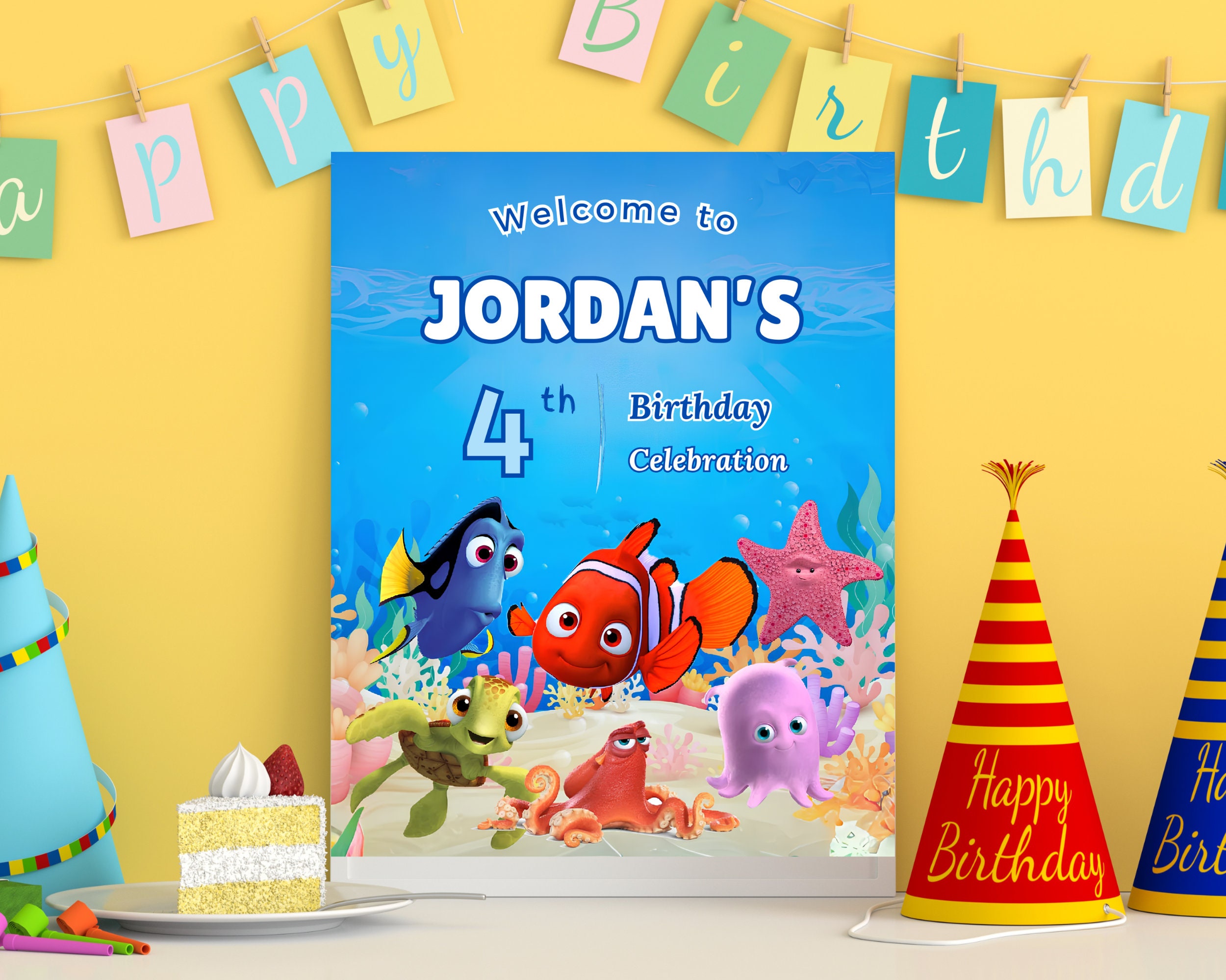 Finding Nemo Birthday Welcome Sign, Finding Dory Welcome Card Finding ...