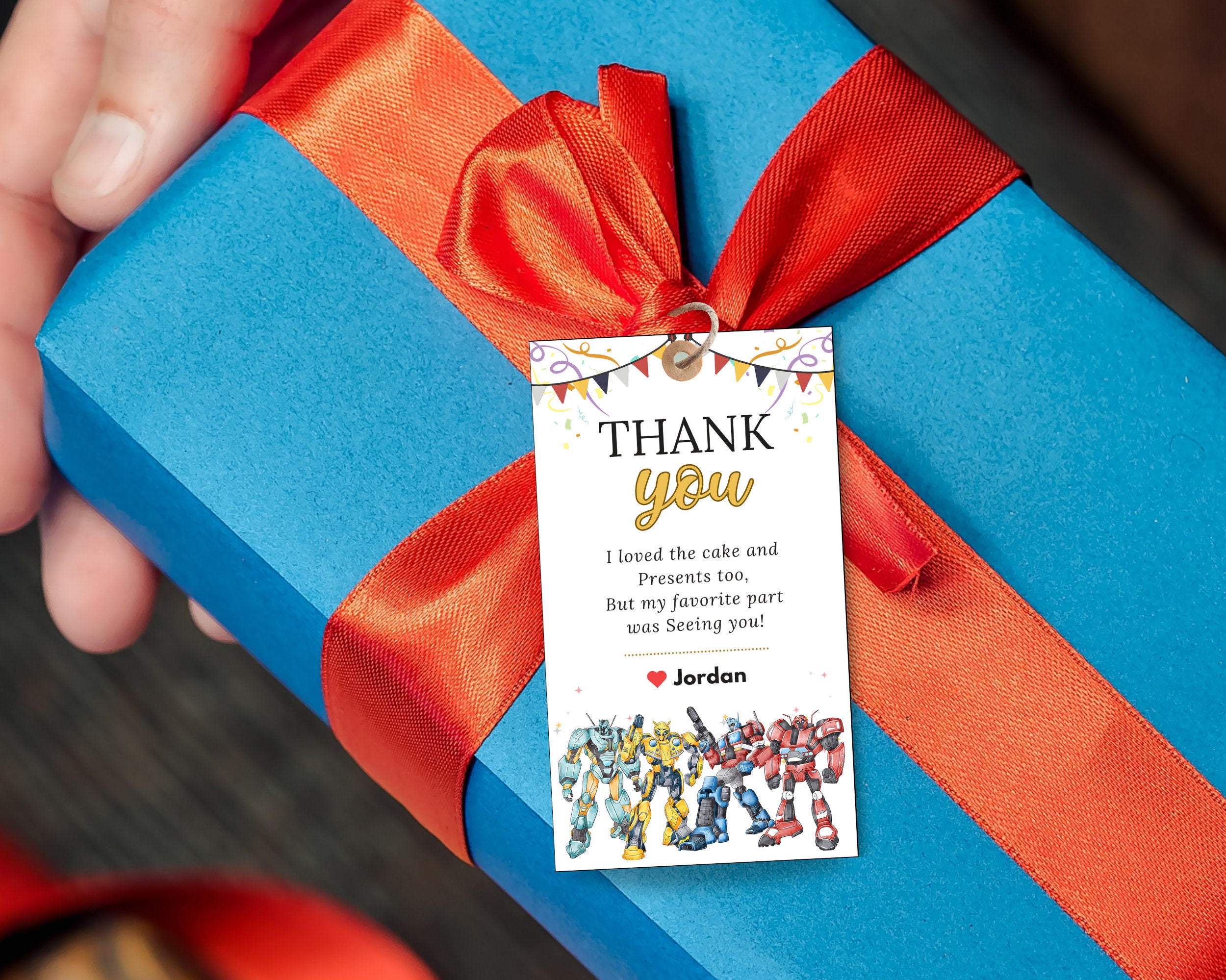 Transformers Birthday Tag Printable Transformers Thank You Tag Template ...