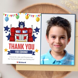 Transformers Optimus Prime Thank You Cards Printable Transformers ...