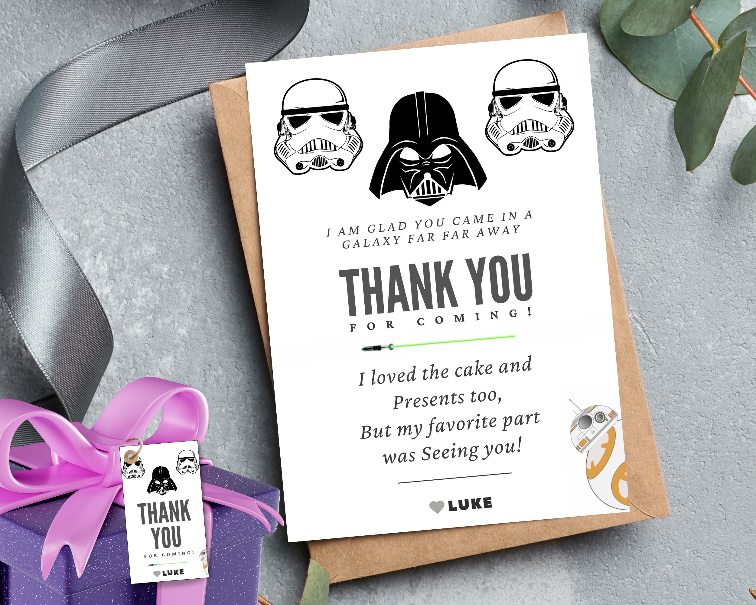 Star Wars Thank You Tags Star Wars Inspired Appreciation Notes Sci-fi ...