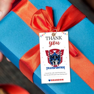 Transformers Birthday Tag Printable Transformers Thank You Tag Template ...