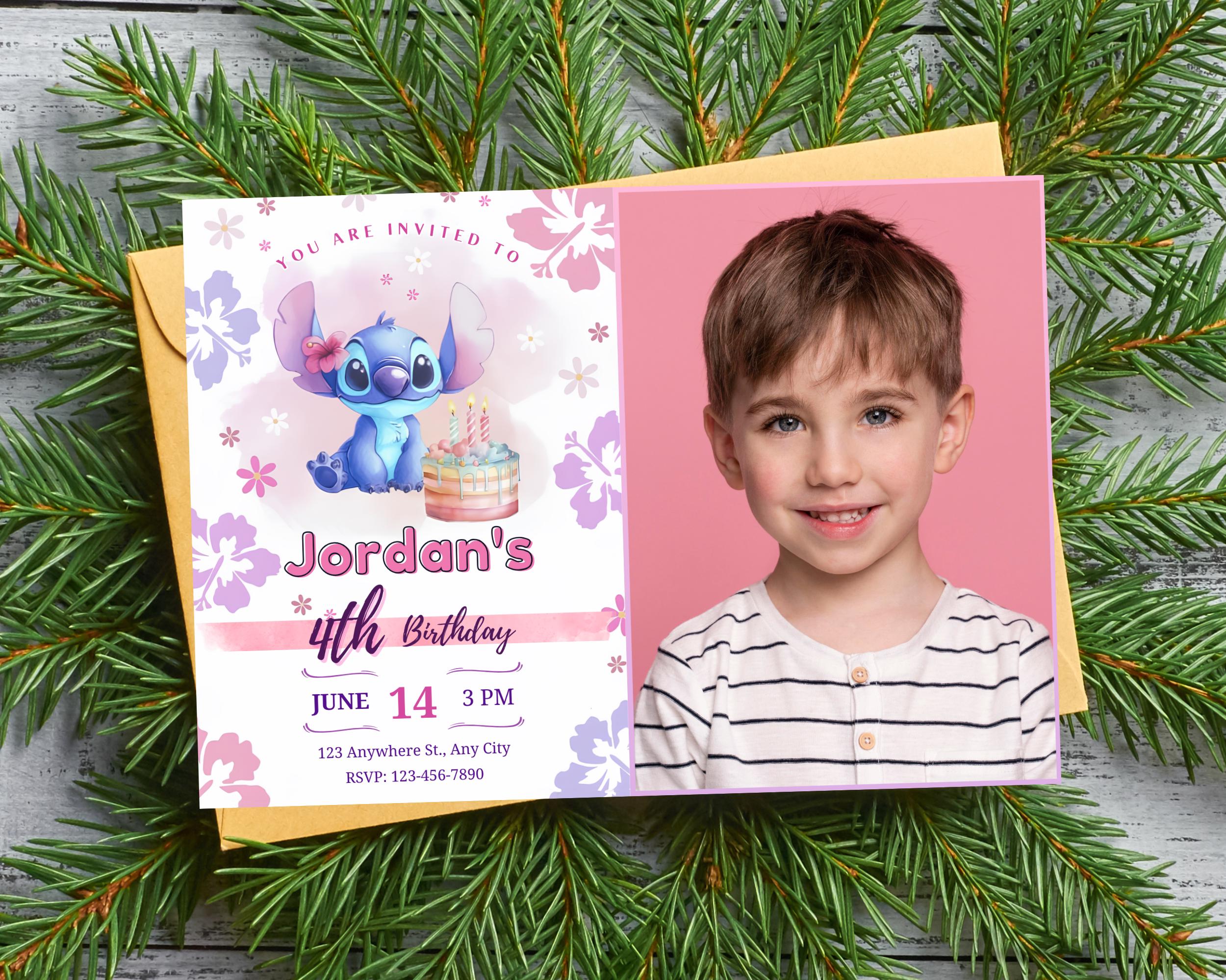 Stitch Invitation With Photo Stitch Birthday Invitation Lilo and Stitch ...