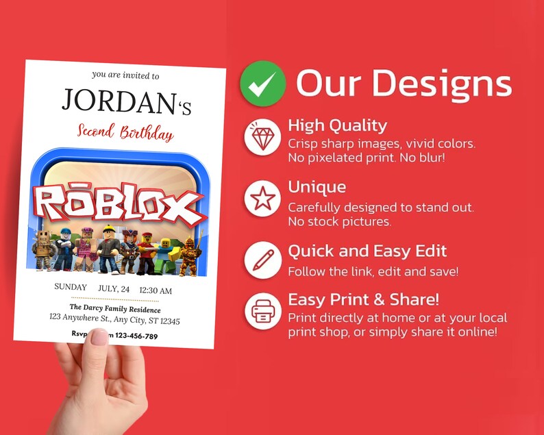 Roblox Thank You Cards Printable Gamer Appreciation Notes for Birthday ...