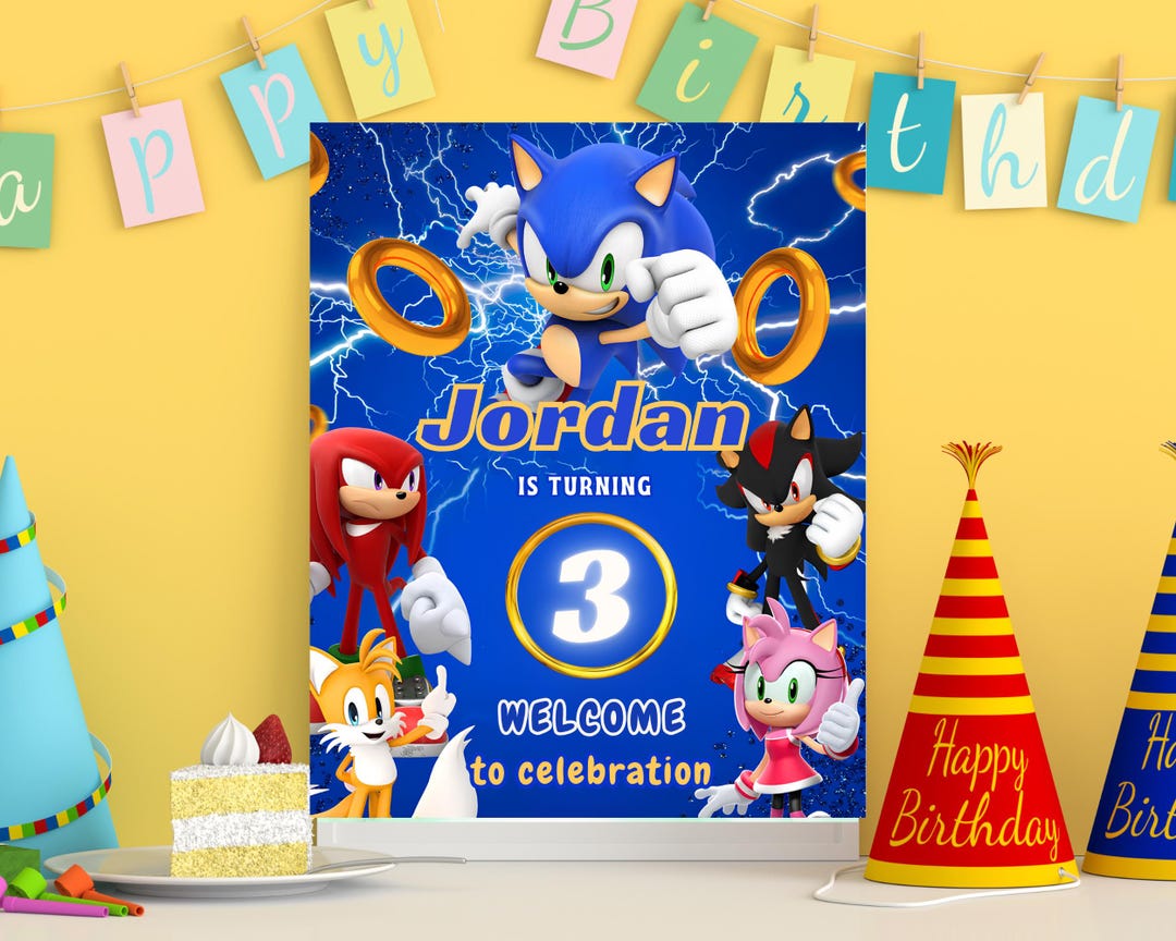 Sonic Birthday Welcome Sign Instant Download Sonic the Hedgehog Welcome ...