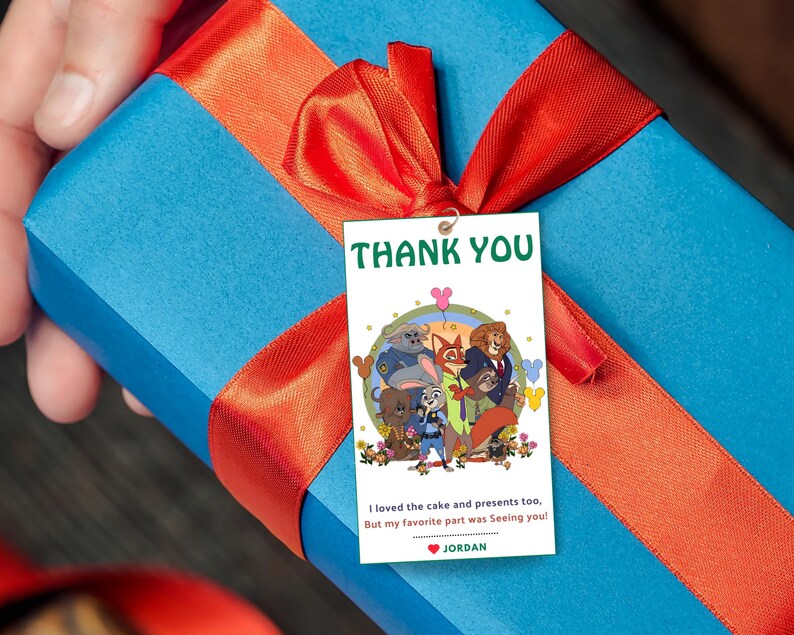 Zootopia 2 Theme Tag Zootopia Birthday Party Label Zootopia 2 Thank You ...