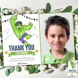 The Incredible Hulk Thank You Cards Superhero Gratitude Notes for Kids ...