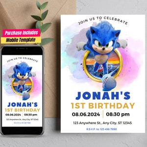 Sonic Welcome Birthday Card Instant Download Sonic the Hedgehog Welcome ...