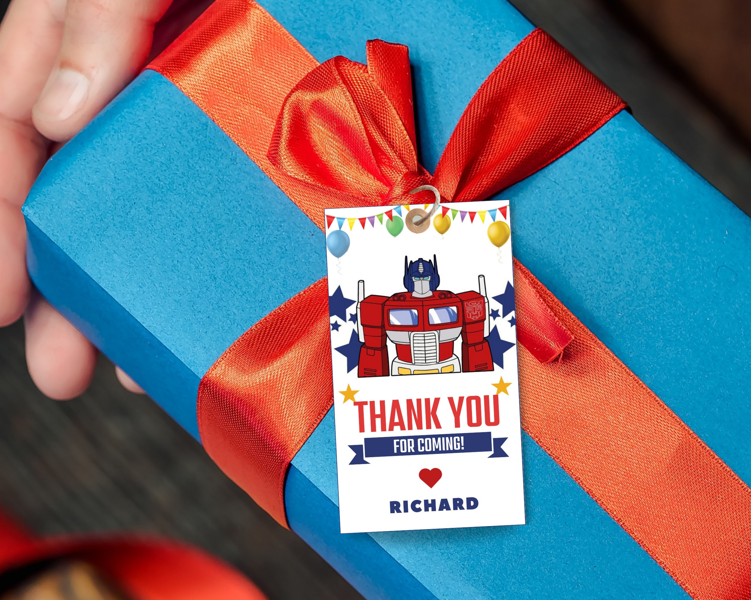 Transformers Optimus Prime Thank You Tag Transformers Gift Tags Autobot ...