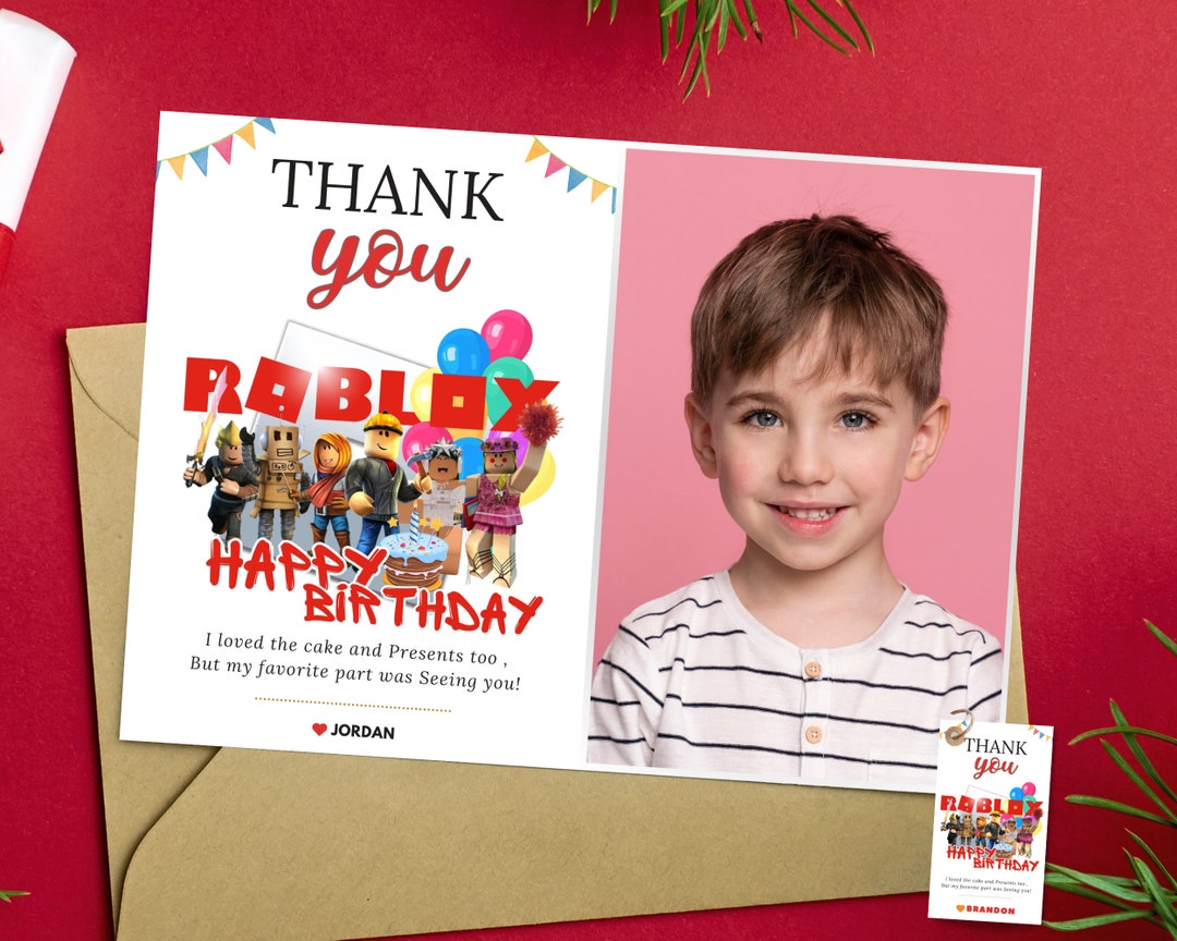 Roblox Photo Thank You Card Instant Download Roblox Thank You Cards ...