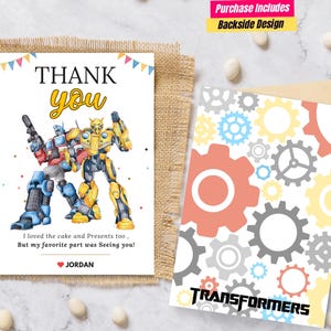 Transformers Birthday Tag Printable Transformers Thank You Template ...