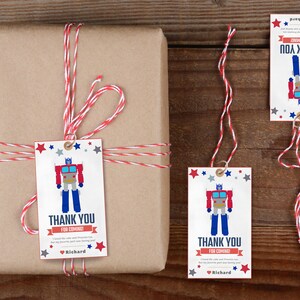 Transformers Optimus Prime Thank You Tag Transformers Gift Tags Autobot ...