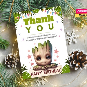 Baby Groot Birthday Invitation Guardians Theme Party Invite Groot ...