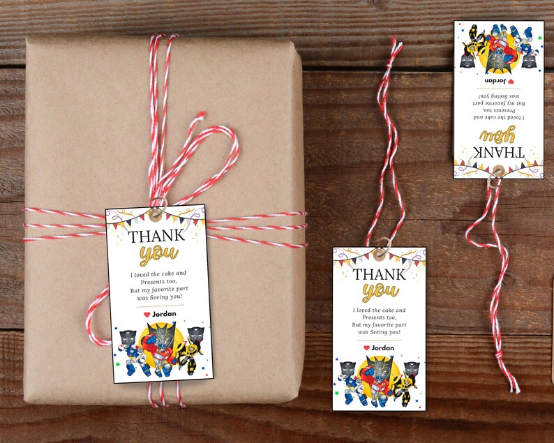 Transformers Birthday Tag Printable Transformers Thank You Tag Template ...
