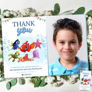Finding Nemo Thank You Photo Card Underwater Theme Thank You Card With ...