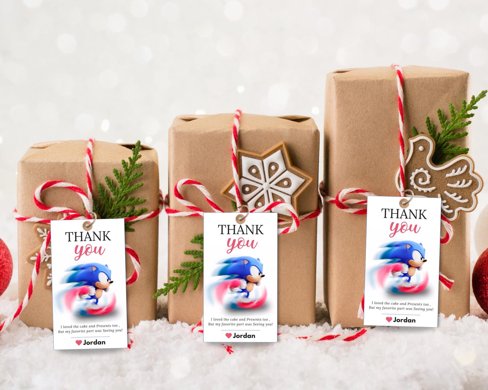 Sonic Themed Thank You Tags Sonic Inspired Thank You Tags Blue Hedgehog ...