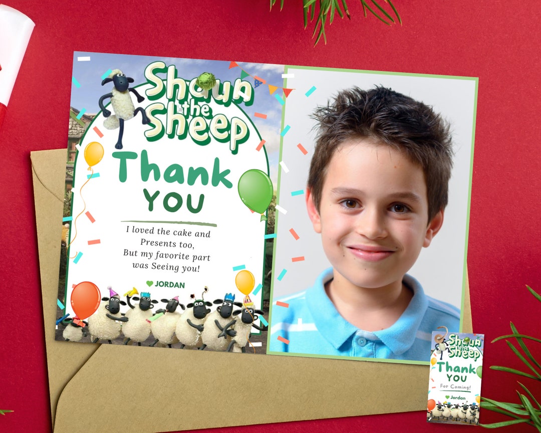 Shaun the Sheep Thank You Photo Card Shaun the Sheep Themed Photo ...