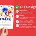 Sonic the Hedgehog Thank You Cards Sonic Thank You Cards for Birthday ...