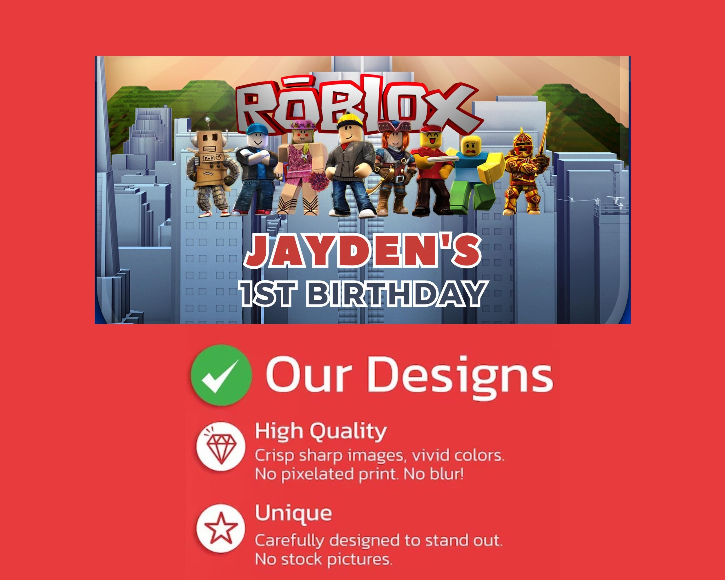 Roblox Banner Roblox Kids Birthday Personalised Banner Personalised ...