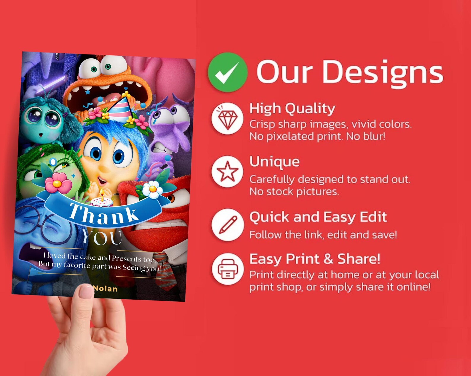 Buy Editable Inside Out Thank You Card Inside Out 2 Thank You Birthday ...