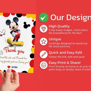 Mickey Mouse Thank You Photo Card Mickey Mouse Appreciation Image ...