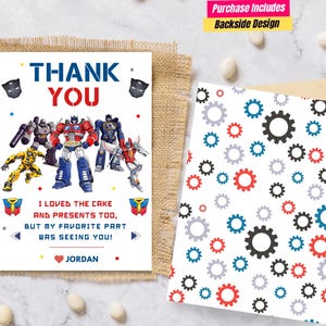Transformers Optimus Prime Thank You Cards Printable Transformers ...