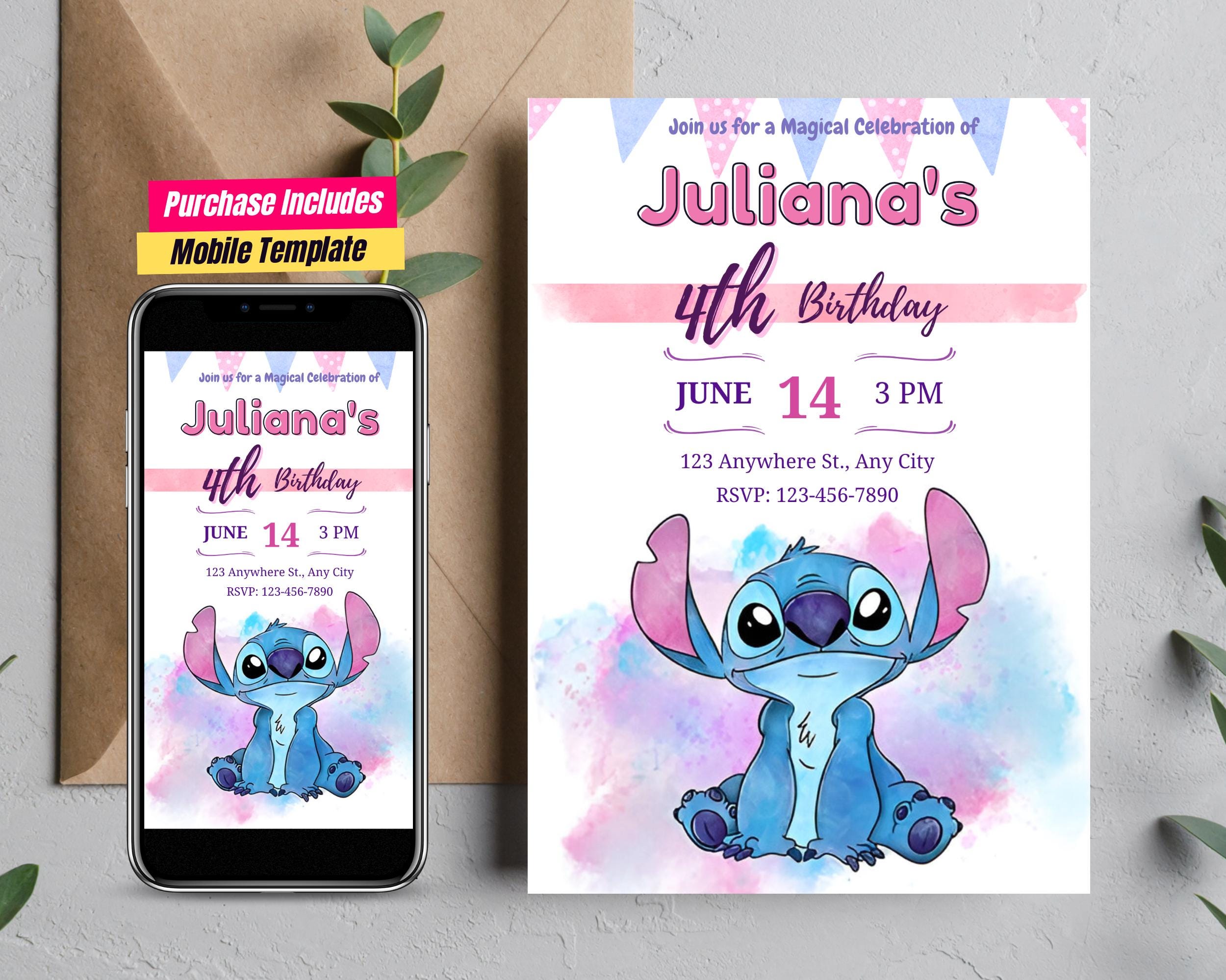 Lilo & Stitch Birthday Card Stitch Birthday Party Lilo Stitch Birthday ...