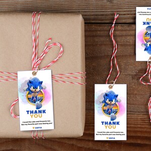 Gamer Gift Tag Sonic Thank You Tag Instant Download Sonic the HEDGEHOG ...