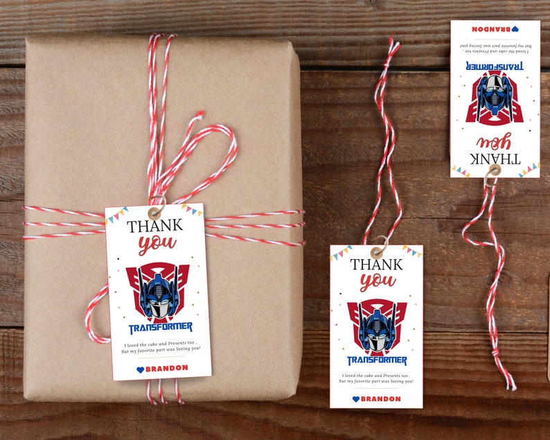 Transformers Birthday Tag Printable Transformers Thank You Tag Template ...