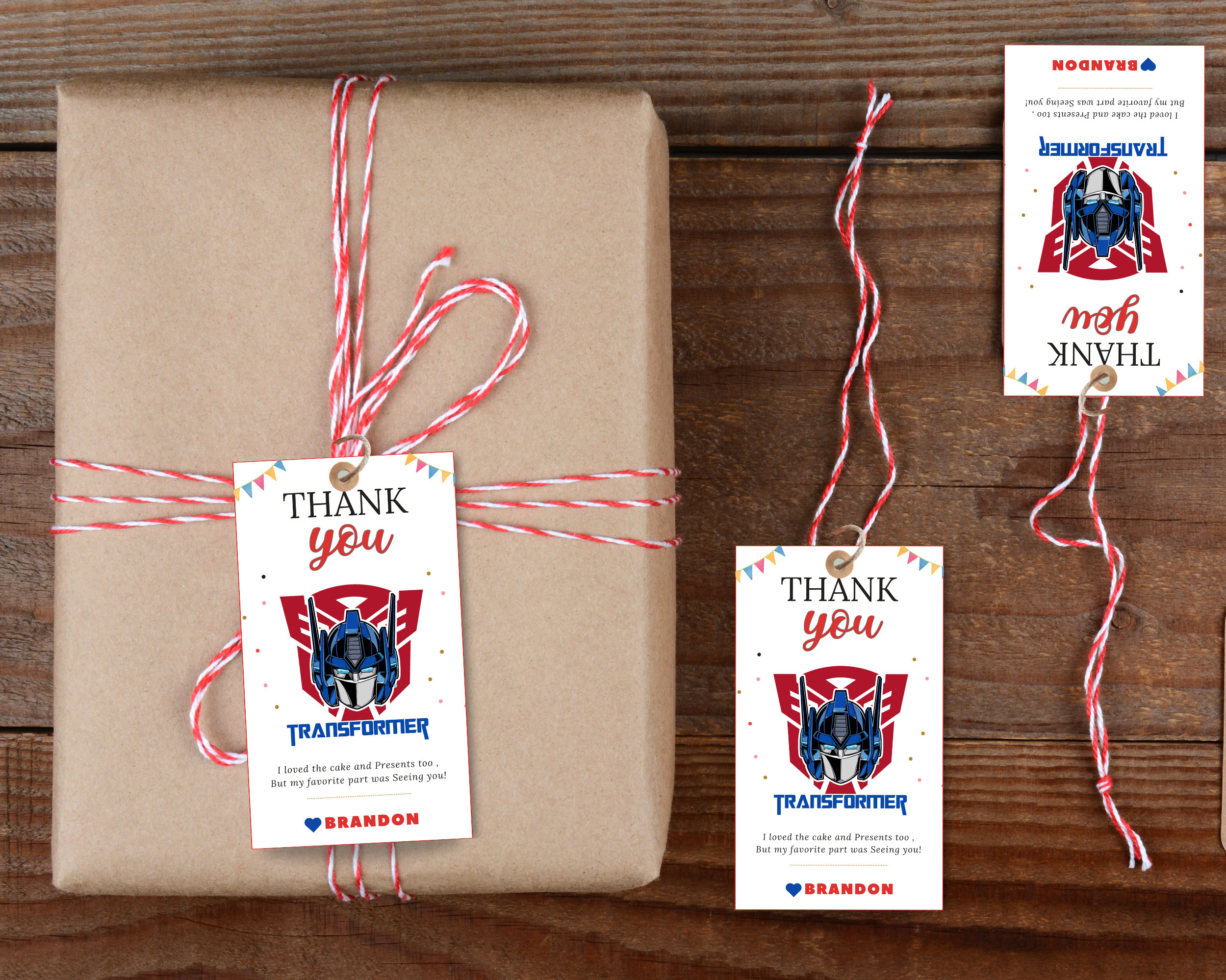 Transformers Birthday Tag Printable Transformers Thank You Tag Template ...